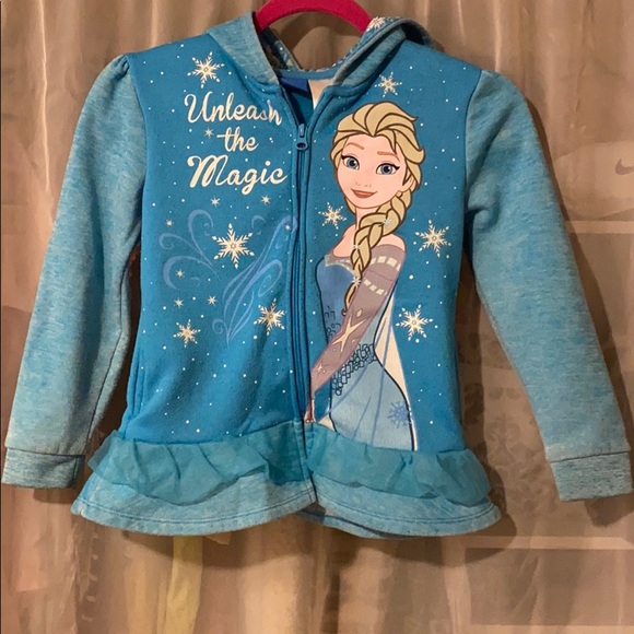 Disney | Shirts & Tops | Disney Frozen Elsa Zip Up Sweatshirt | Poshmark